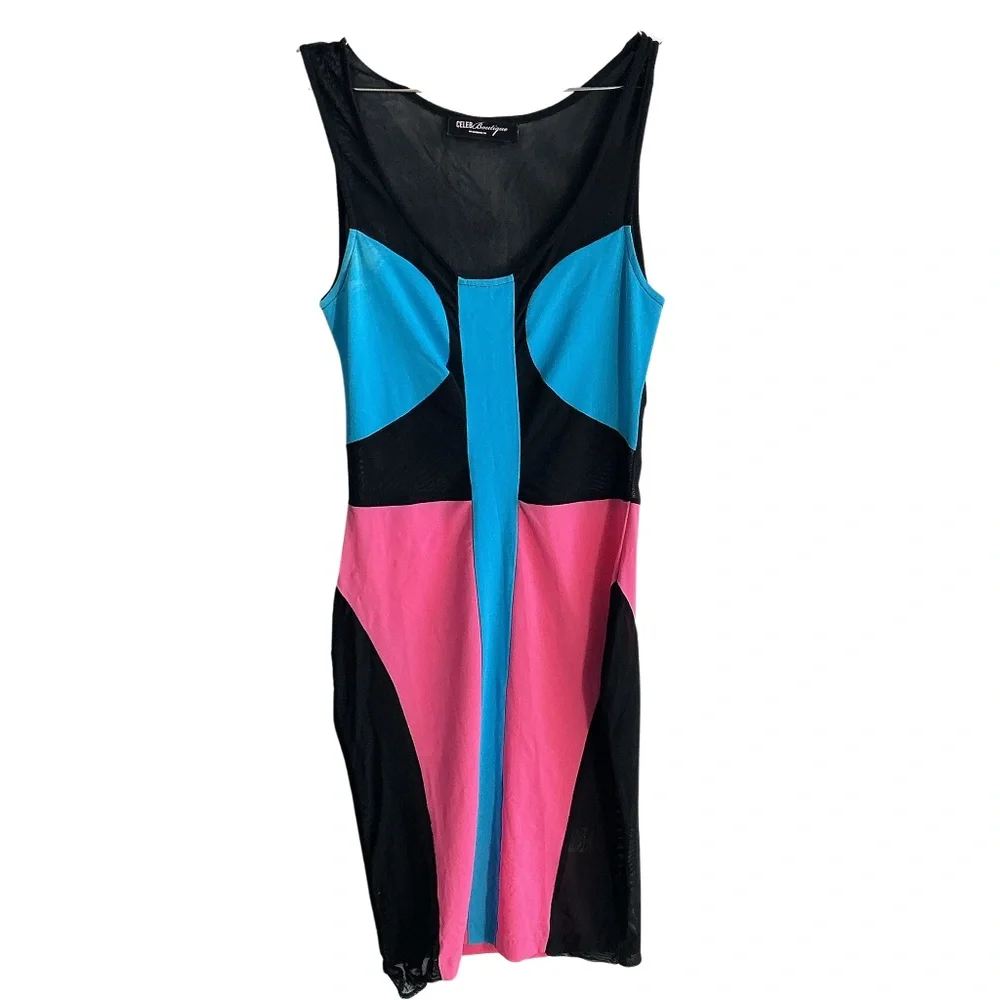 Celeb Boutique | Dresses | Celeb Boutique Color Block Midi Dress Medium ...